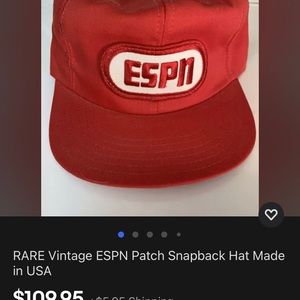 ESPN | Accessories | Rare Vintage Espn Patch Snapback Hat Made In Usa ...